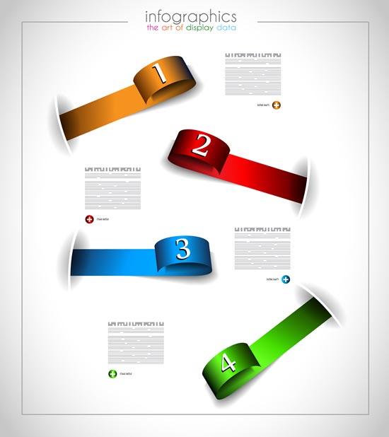 Colored paper tags infographics vector