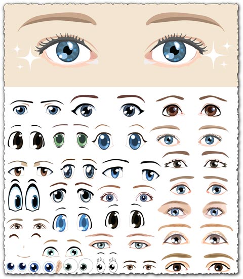 Eyes shapes vector cartoons Eyes shapes vector cartoons
